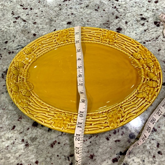 Bordallo Pinheiro | Dining | Bordallo Pinheiro Gold Oak Leaf Acorn Platter Embossed Oval Serving ...